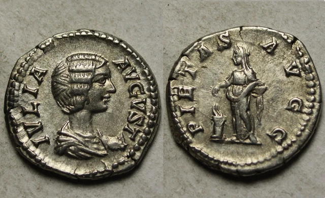 RARE GENUINE ANCIENT Roman silver coin Julia Domna 204 AD denarius ...