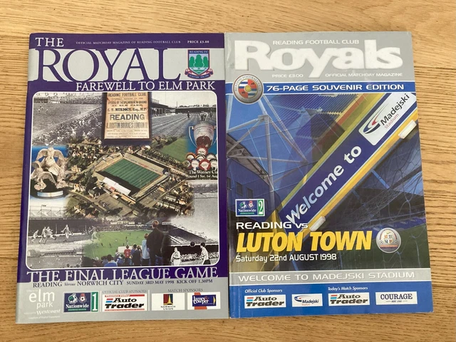 READING FC 5 Football Programmes including Farewell to Elm Park and ...