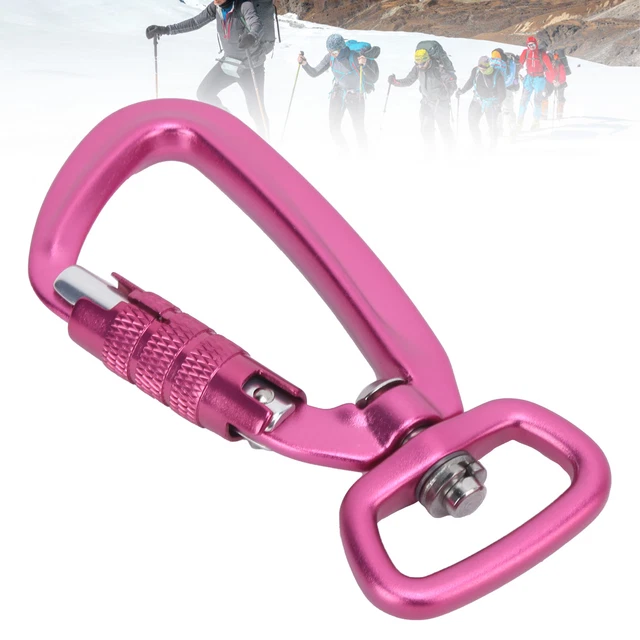 CARABINER CLIP AUTO Locking Square Bottom 360 Rotational Hook Accessory ...