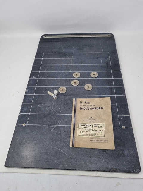 VINTAGE CIRCA 1930S Shove Ha'penny Slate Board The Imp with Disc ...