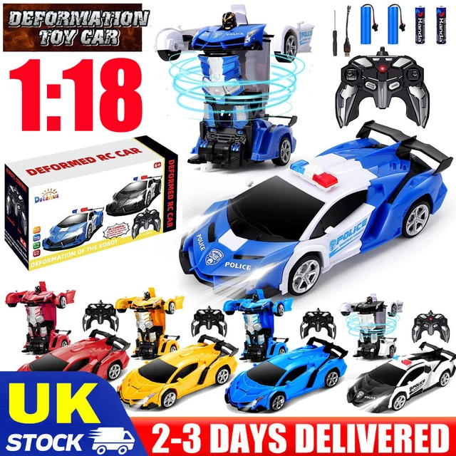 2 IN 1 Transforming Remote Control Car One-Click Deformation Robot RC ...