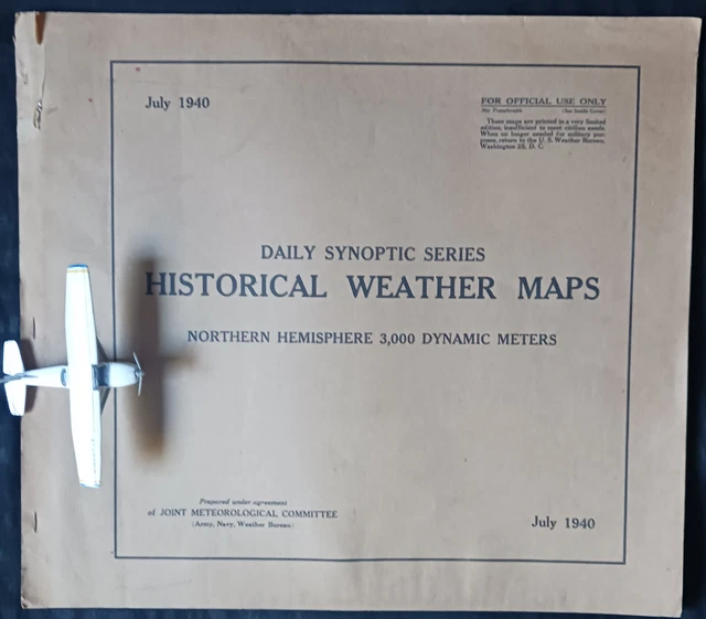 JULY 1939 WWII/WW2 Historical Weather Maps/Chart North Hemisphere Daily ...