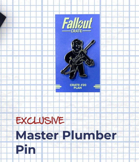 FALLOUT “MASTER PLUMBER PERK PIN” “Plan" Theme Loot Crate Loot Gaming ...