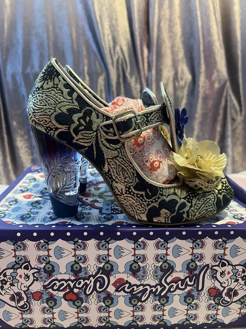 IRREGULAR CHOICE SIZE 7 “Oz Cant Touch This” Floral Gold/royal blue ...
