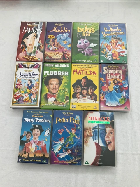 Walt Disney And Classic Vhs Films Job Lot X 11 Aladdin Matilda Bugs Life 6601