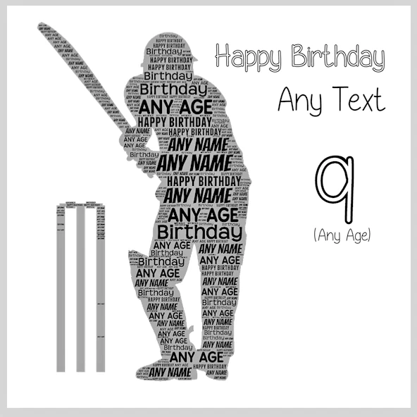 PERSONALISED HAPPY BIRTHDAY card boy cricket fan son grandson nephew ...