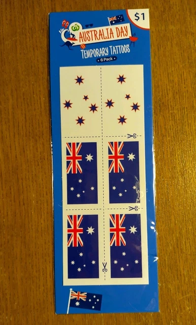 AUSTRALIAN FLAG TEMPORARY Tattoos Set of 6 £1.17 - PicClick UK