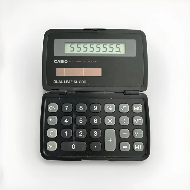 CASIO DUAL LEAF SL-200 Dual Leaf Solar Powered Calculator Flip Case £2. ...