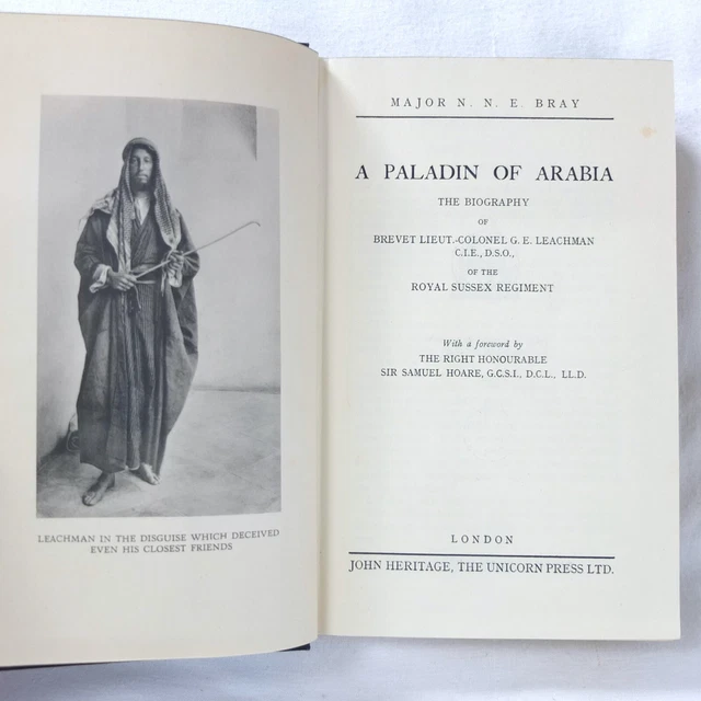 WW1 A PALADIN OF ARABIA Lt-Col LEACHMAN MESOPOTAMIA MAP IRAQ KUT SAUDI ...