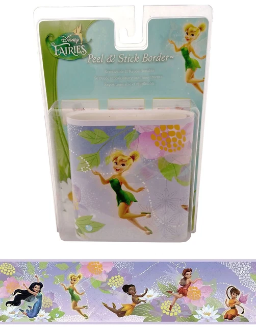 DISNEY FAIRIES TINKERBELL Removable Wall Border Peel & Stick Border 5"x ...