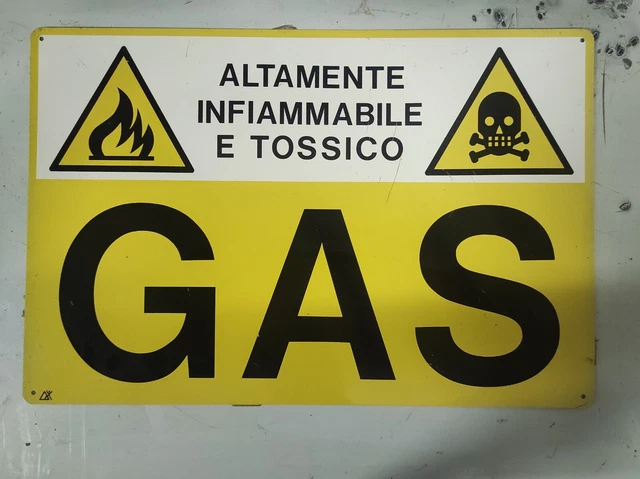 CARTELLO SEGNALETICO GAS altamente infiammabile segnale insegna tabella ...