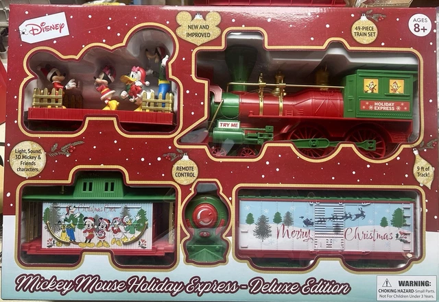 DISNEY MICKEY MOUSE Holiday Express 49-Piece Train Set Deluxe Edition £ ...