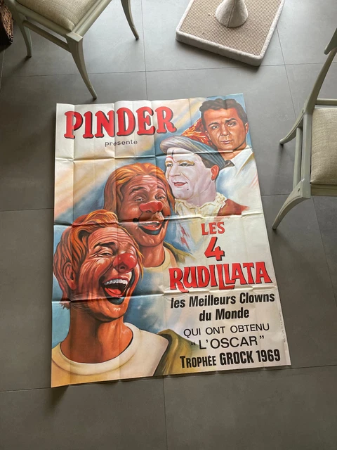 GRANDE AFFICHE ORIGINALE 160x119 cm Cirque Pinder les 4 Rudillatta 1971 ...