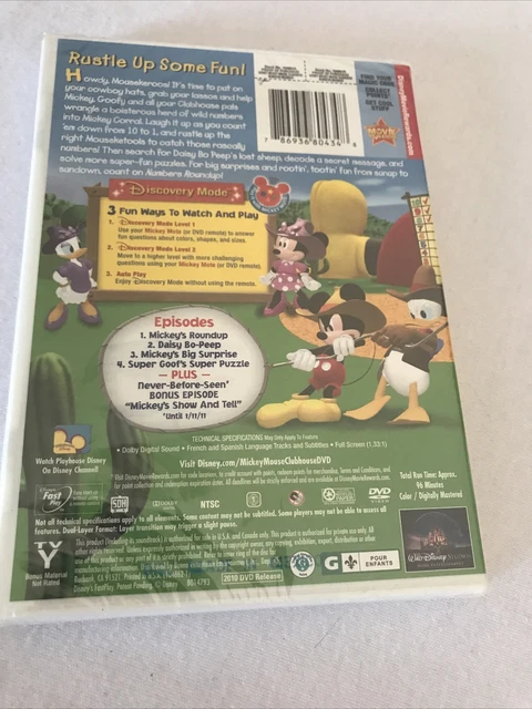DISNEY MICKEY MOUSE Clubhouse Numbers Roundup DVD Disc Is Loose In Case ...