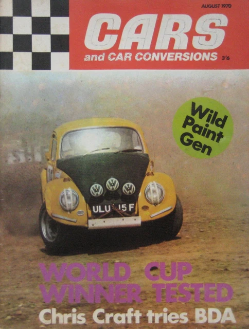 CARS & CAR Conversions magazine August 1970 featuring Lotus Seven S4 £6 ...