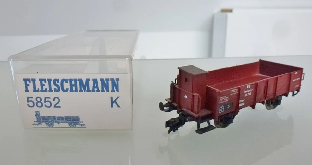 FLEISCHMANN H0 5852K Mittelbordwagen Bauart 0mmk, Wagennr. Hannover 48 ...