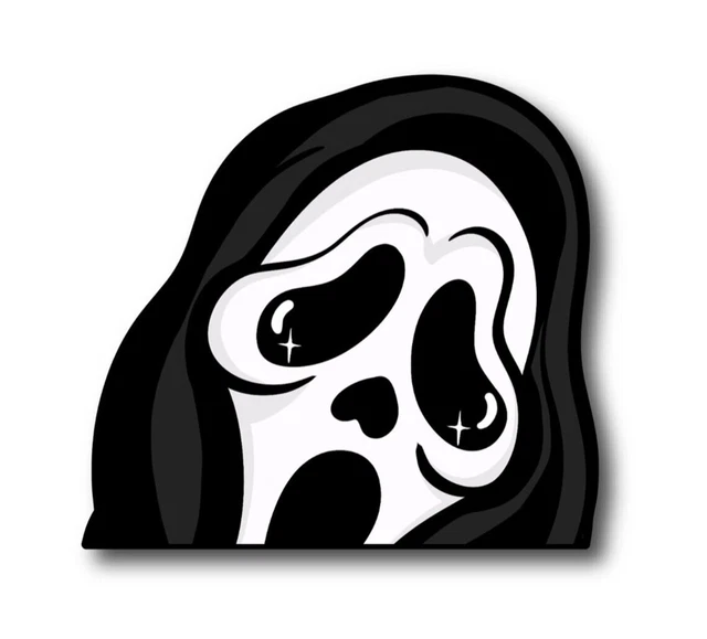 PEEPING GHOSTFACE STICKER Decal - peeking Cute Funny JDM decal CUTE cartoon $6.50 - PicClick AU