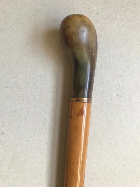 CANNE ANCIENNE POMMEAU en corne. Pied en corne EUR 50,00 - PicClick FR