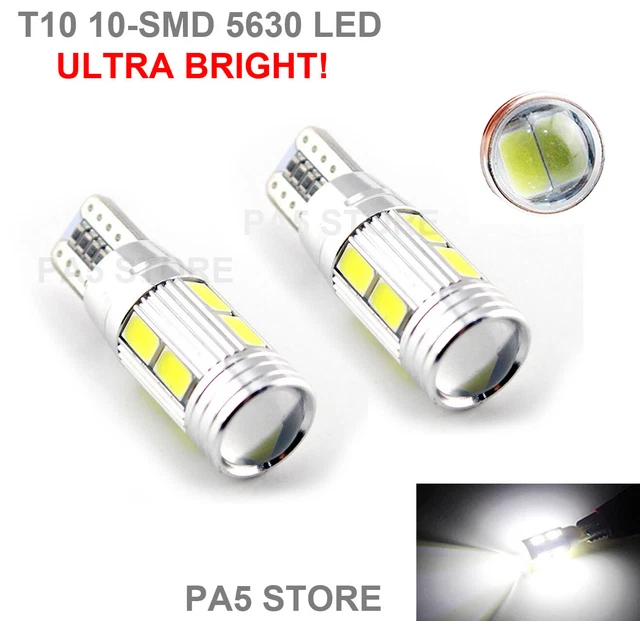 2X T10 WHITE 10 SMD 5630 LED BRIGHT! 501 W5W CANBUS SIDE PLATE LIGHTS BULBS UK/ EUR 5,05 ...