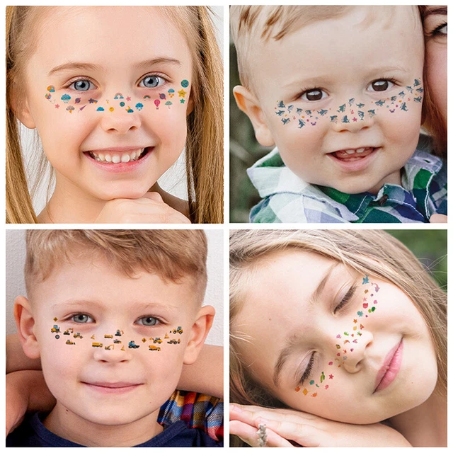 5 SHEET FAKE Freckles Temporary Tattoos For Kids Face Colorful Tattoo ...