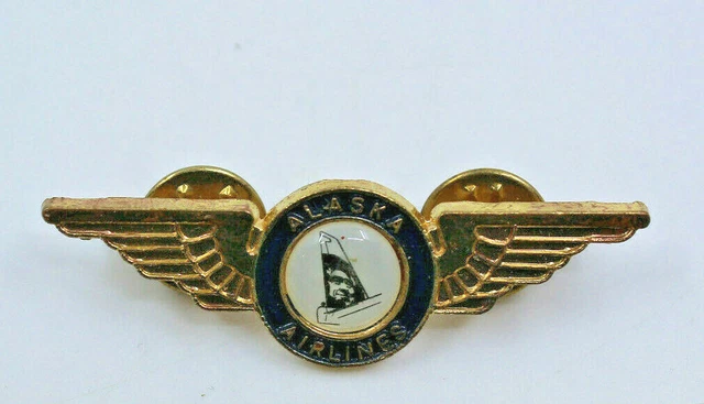 ALASKA AIRLINES LOGO Pilot Wings Flight Wing Metal Collectible Pin ...