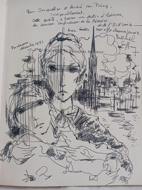 L'AQUITAINE DE MAURIAC Michel Suffran Envoi Dessin Pleine Page 1983 EUR ...