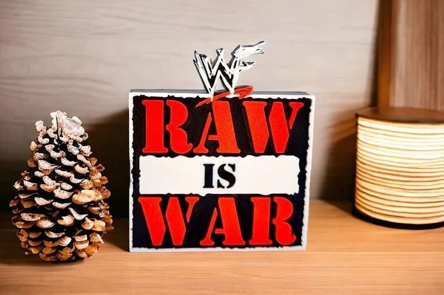 WWE RAW IS War 3D Printed logo 14cm x 12cm £26.00 - PicClick UK