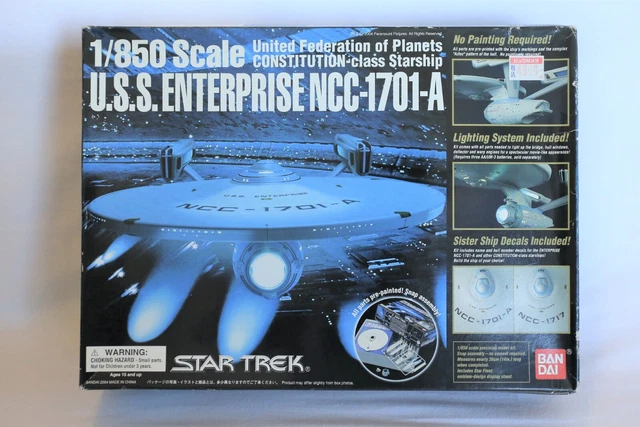 STAR TREK U.S.S. Enterprise NCC-1701-A 1:850 Scale Model Kit Bandai ...