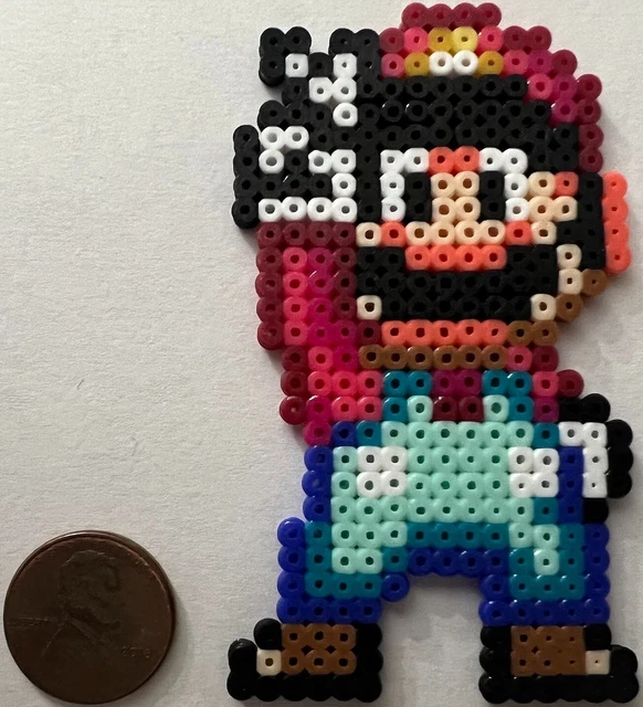 Wario Bead Sprite Perler Artkal Super Mario Bros Overalls Classic Retro Nintendo £1586