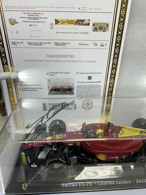 CHARLES LECLERC SIGNED Ferrari F1-75 2022 1/24 Scale + COA EUR 300,00 ...