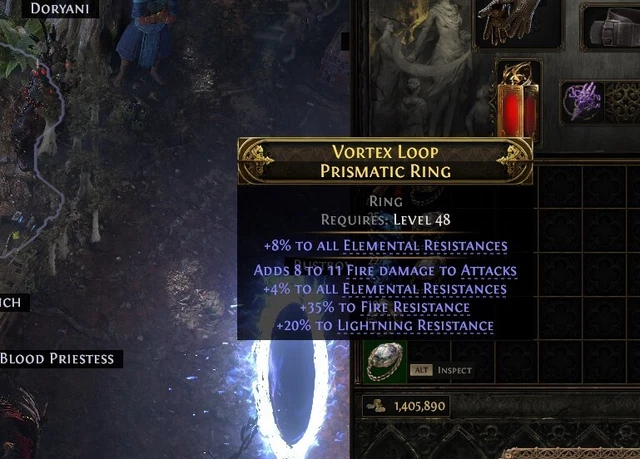 PATH OF EXILE 2 POE2 Prismatic Ring 9% All Resist + DualRes 26% Fire ...