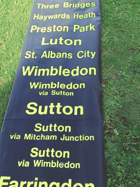 WIMBLEDON VIA SUTTON -Original Train Destination Blind Section ...