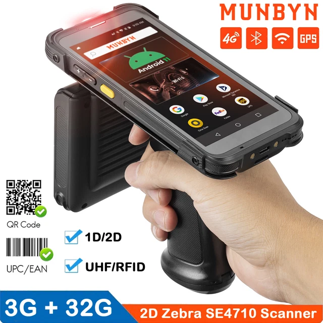 MUNBYN ANDROID 11 Handheld Barcode Scanner 2D/1D/QR/RFID Rugged Mobile ...
