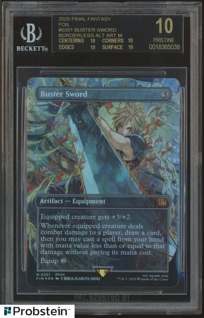2025 MTG FINAL Fantasy Foil #0351 Buster Sword Borderless BGS 10 BLACK ...