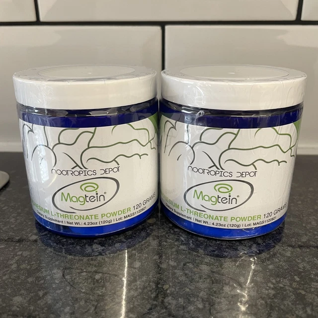 NOOTROPICS DEPOT MAGTEIN Magnesium L-Threonate Powder 2 x 120 Grams New ...