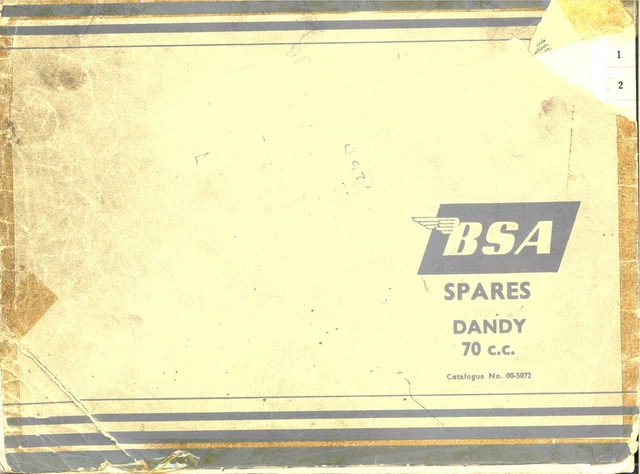 BSA MOTORCYCLE MOTORBIKE Dandy (70cc) Spare Parts Manual £22.50 ...