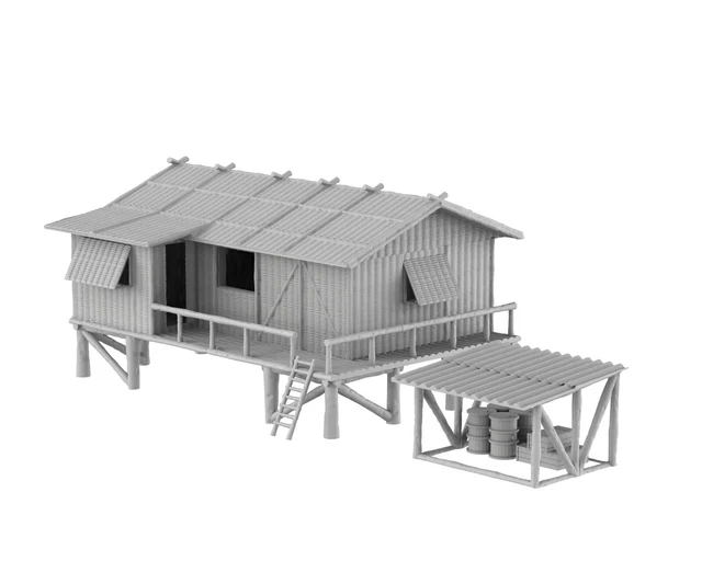 JUNGLE HUT OUTPOST PACIFIQUE - 3D PRINT Wargame Terrain Bolt Action ...