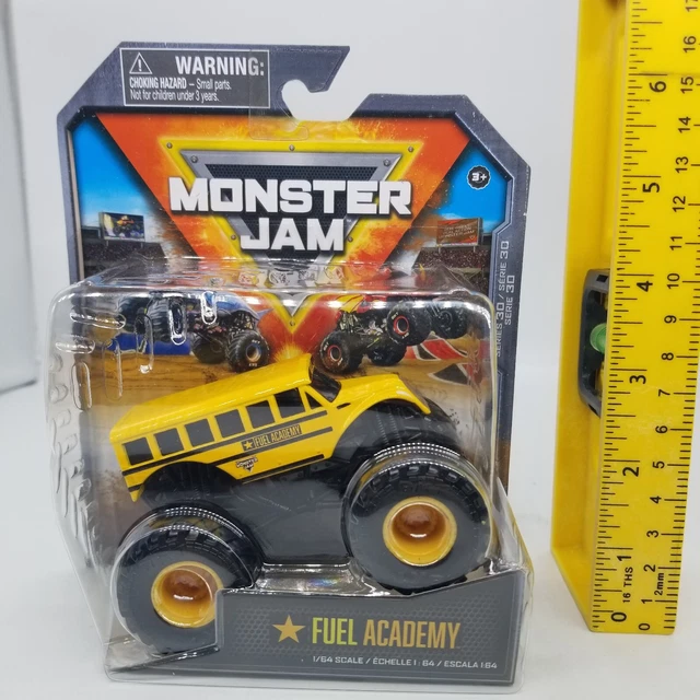 MONSTER JAM FUEL ACADEMY Series 30 School Bus Truck 1:64 NEW YELLOW BUS ...