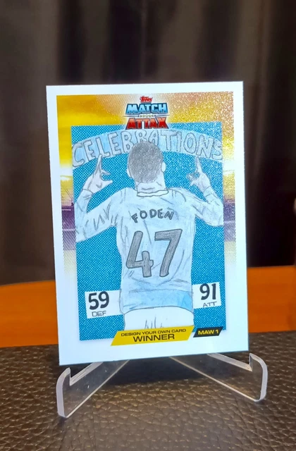 PHIL FODEN MATCH Attax 2025/2026 Rare Design Your Own Card Winner - Man ...