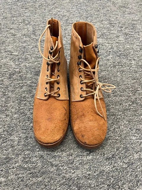 WW2 GERMAN LEATHER M37 Repro Low Boots by Fredericci - Size 9 - with ...