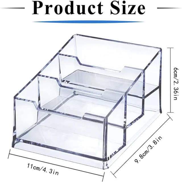3 TIER PREMIUM Acrylic Clear Business Card Holder Stand,,3 Tier 3 Slots ...