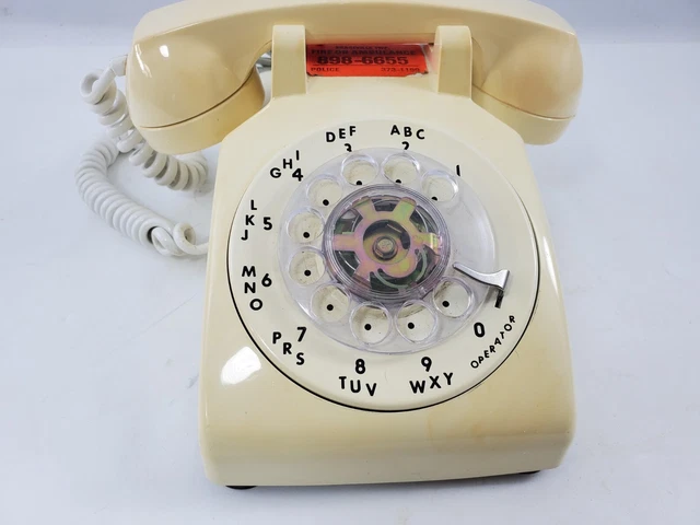 VINTAGE ITT RETRO Cream Ivory Rotary Dial Desk/Table Top Old School ...