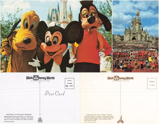 1970S/1980S RARE DISNEY Cards - Mickey Mouse Goofy Cinderella Castle ...