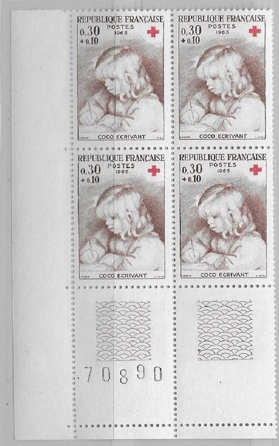 1965 BLOC De 4 coin numéroté croix rouge N° 1467 neuf ** EUR 1,50 - PicClick FR