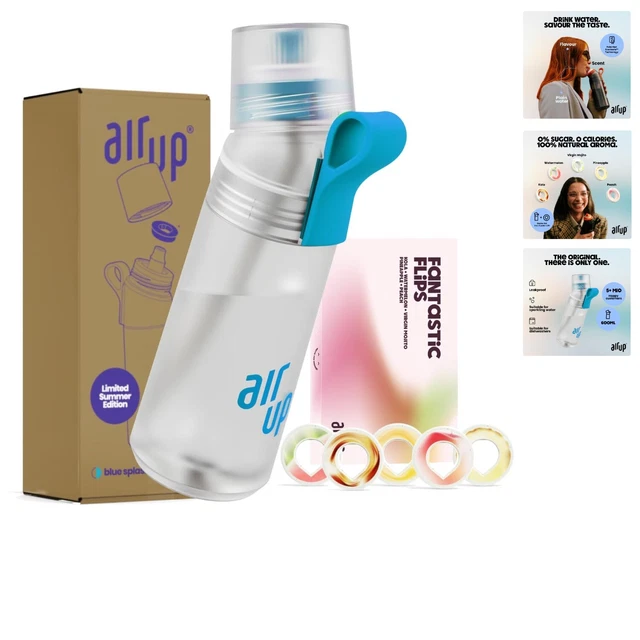 AIR UP® WATER bottle Gen2 original starter set with pods 600ml Blue ...