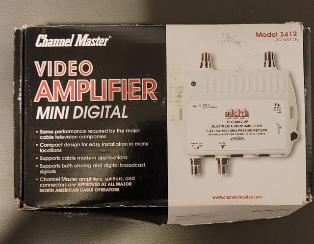CHANNEL MASTER PCT Multimedia Drop Amplifier Model 3412 . Read $69.00 ...