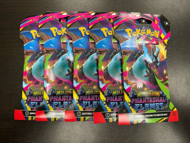 POKÉMON PHANTASMAL FLAMES Mega Evolution Booster Pack - Mega Charizard ...