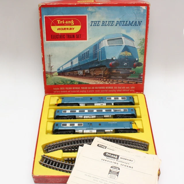 TRIANG HORNBY RS52 The Blue Pullman Train Set 3 Car DMU OO Gauge £44.00 ...