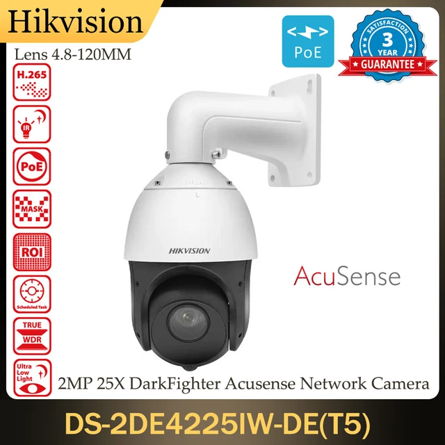 HIKVISION ACUSENSE DS-2DE4225IW-DE(T5) PTZ 25X Zoom 2MP IP Camera PoE ...