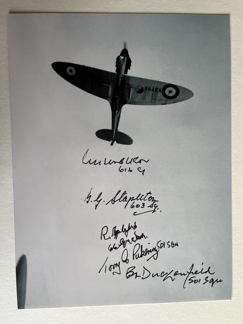SPITFIRE PHOTO SIGNED Five WW2 RAF Battle Of Britain Pilots EUR 11,53 ...
